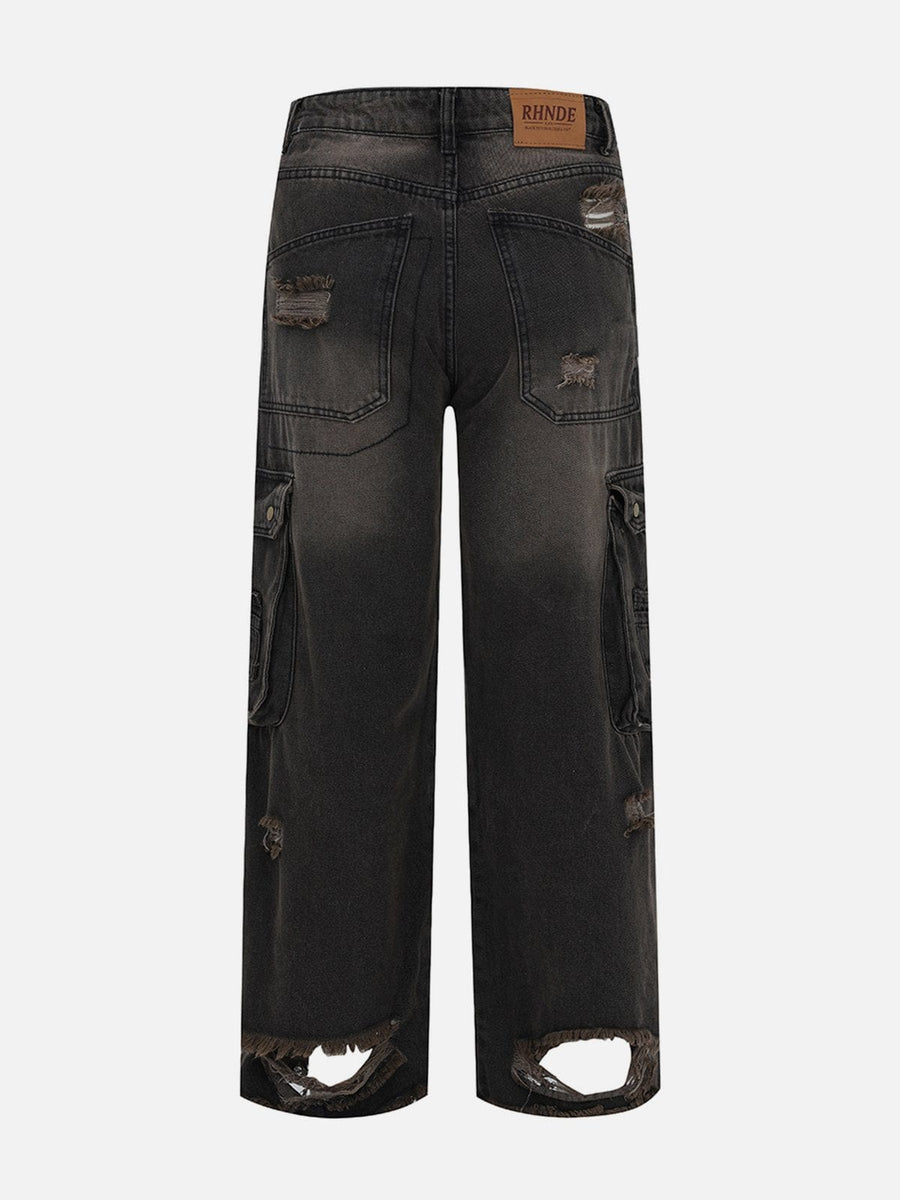 NEV Multiple Pockets Ripped Jeans – nevstudio